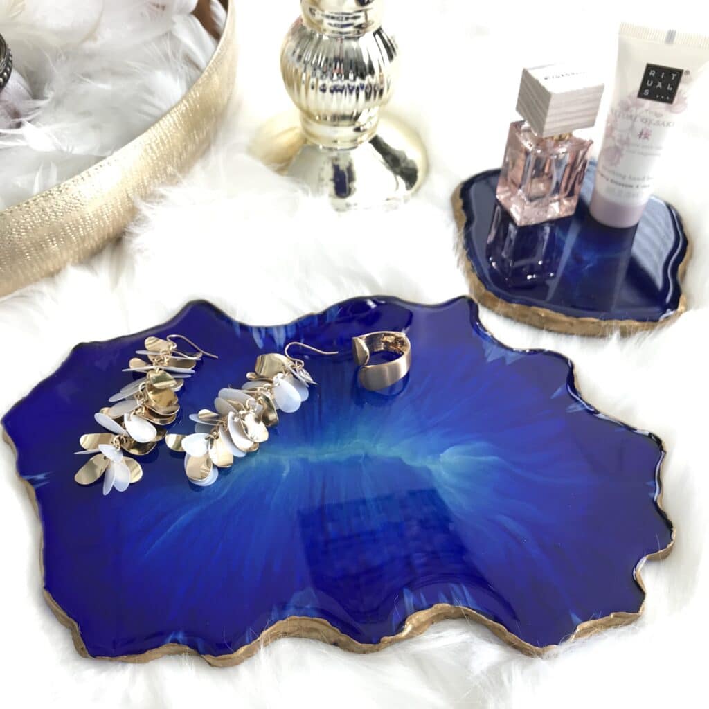 Resin Geode Tray Set royal blue - STARKE-impressionen
